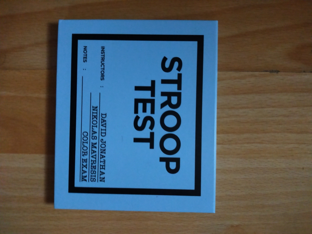 Stroop Test de David JONATHAN et Nikolas MAVRESIS (Version anglaise)