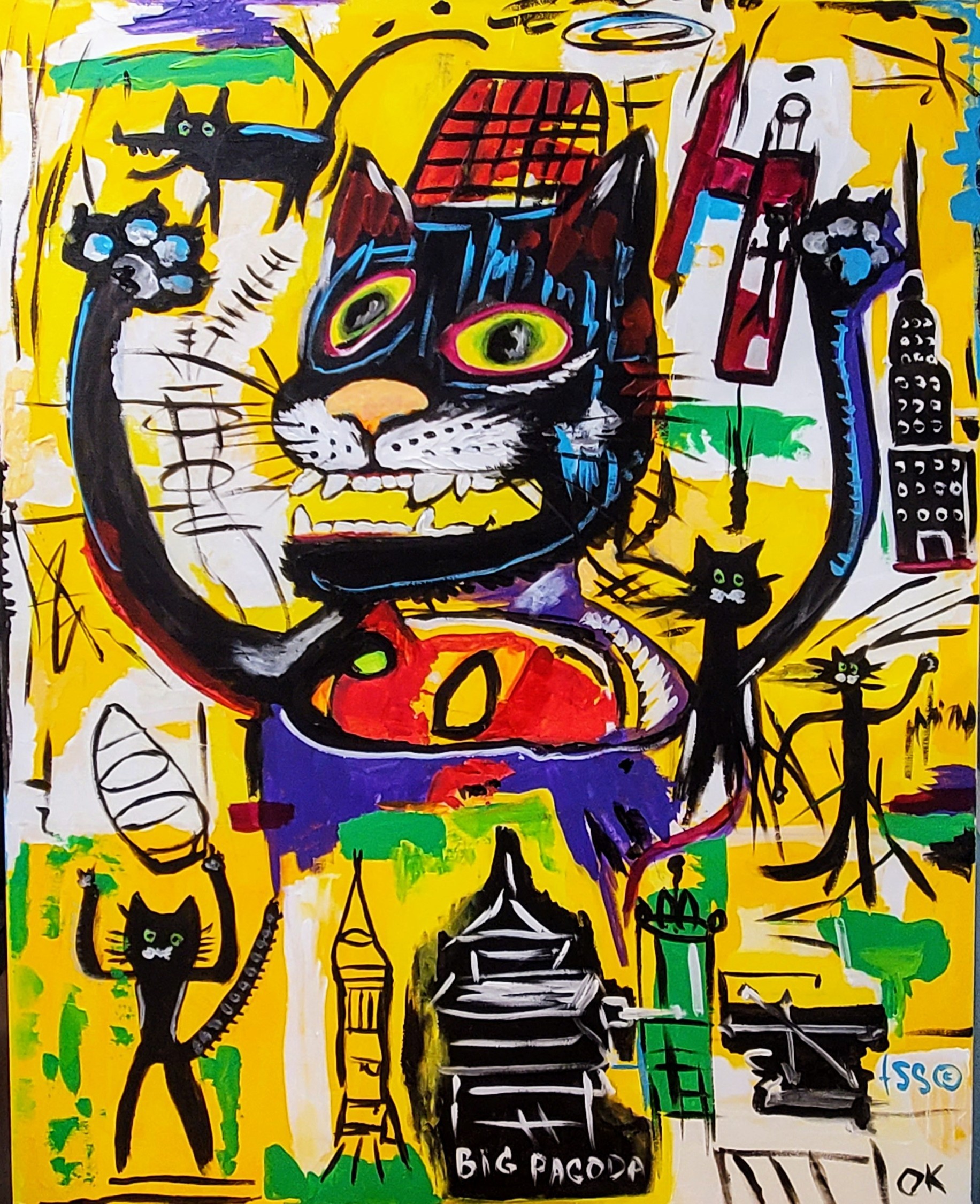 Pyro 1984 Cat inspired by Jean-Michel Basquiat