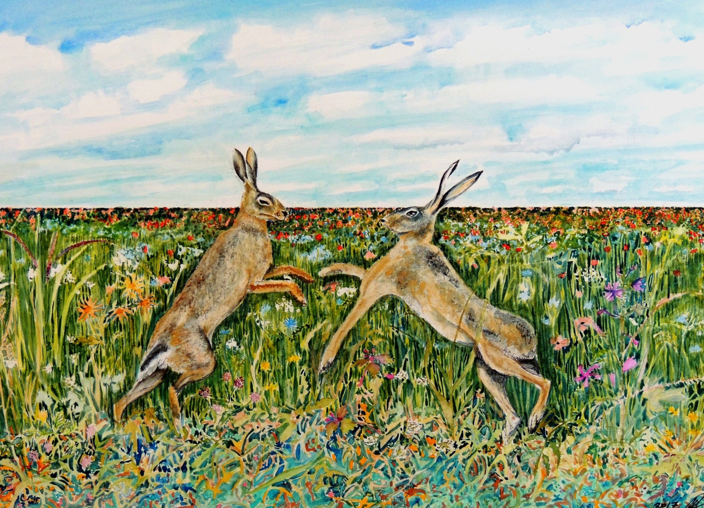 Hares at Play