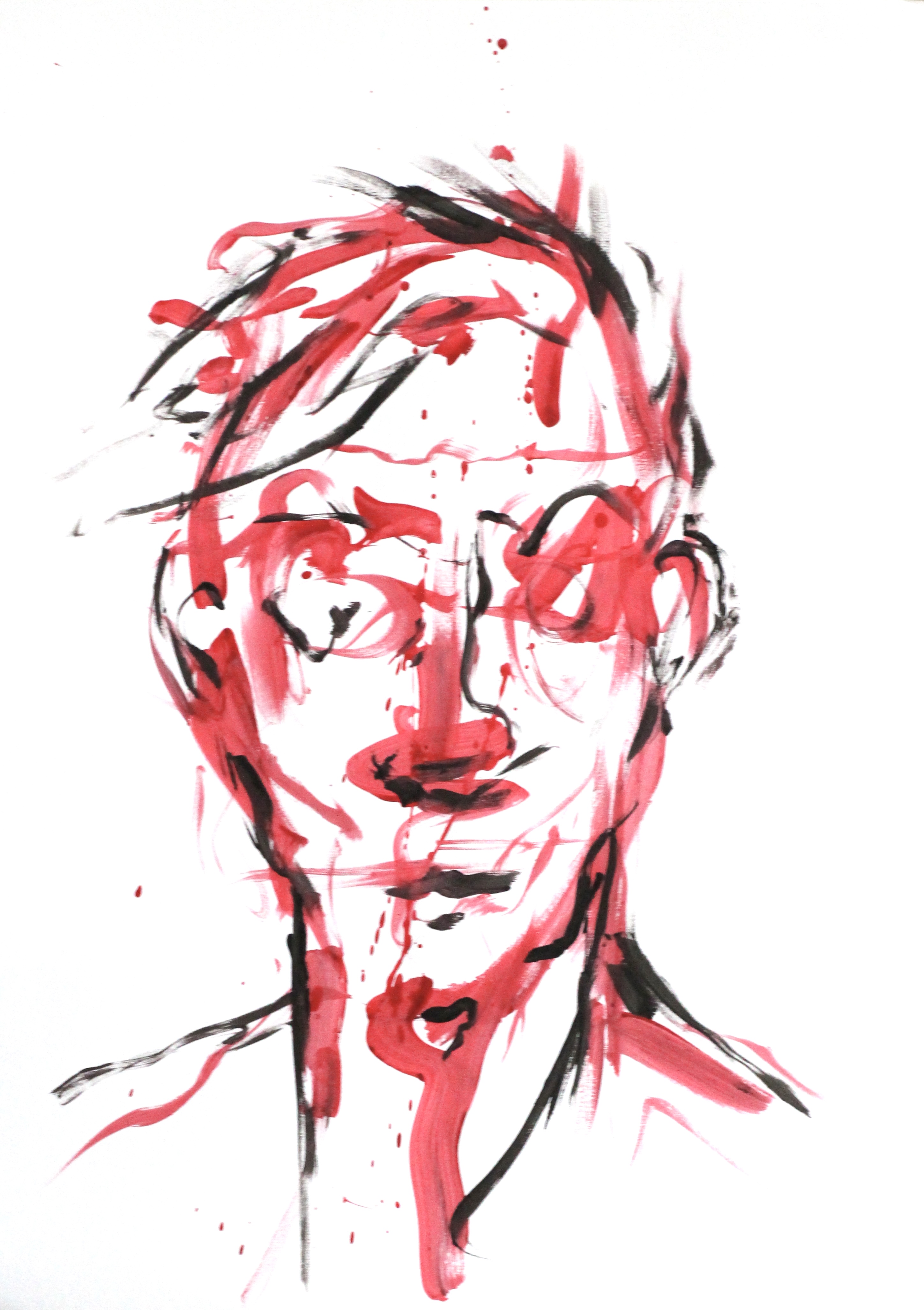 Black and red portrait