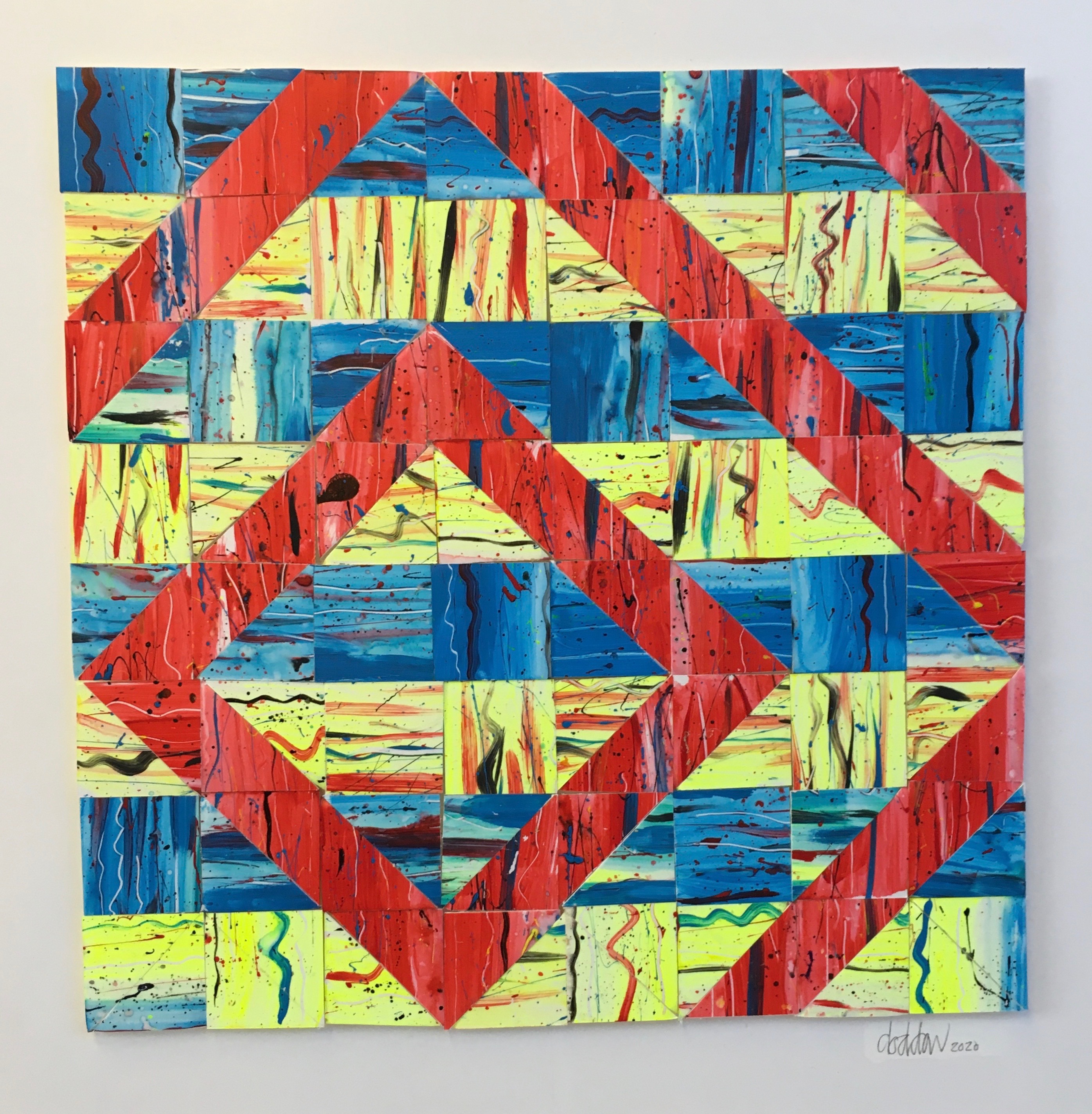 Radiating Red Squares