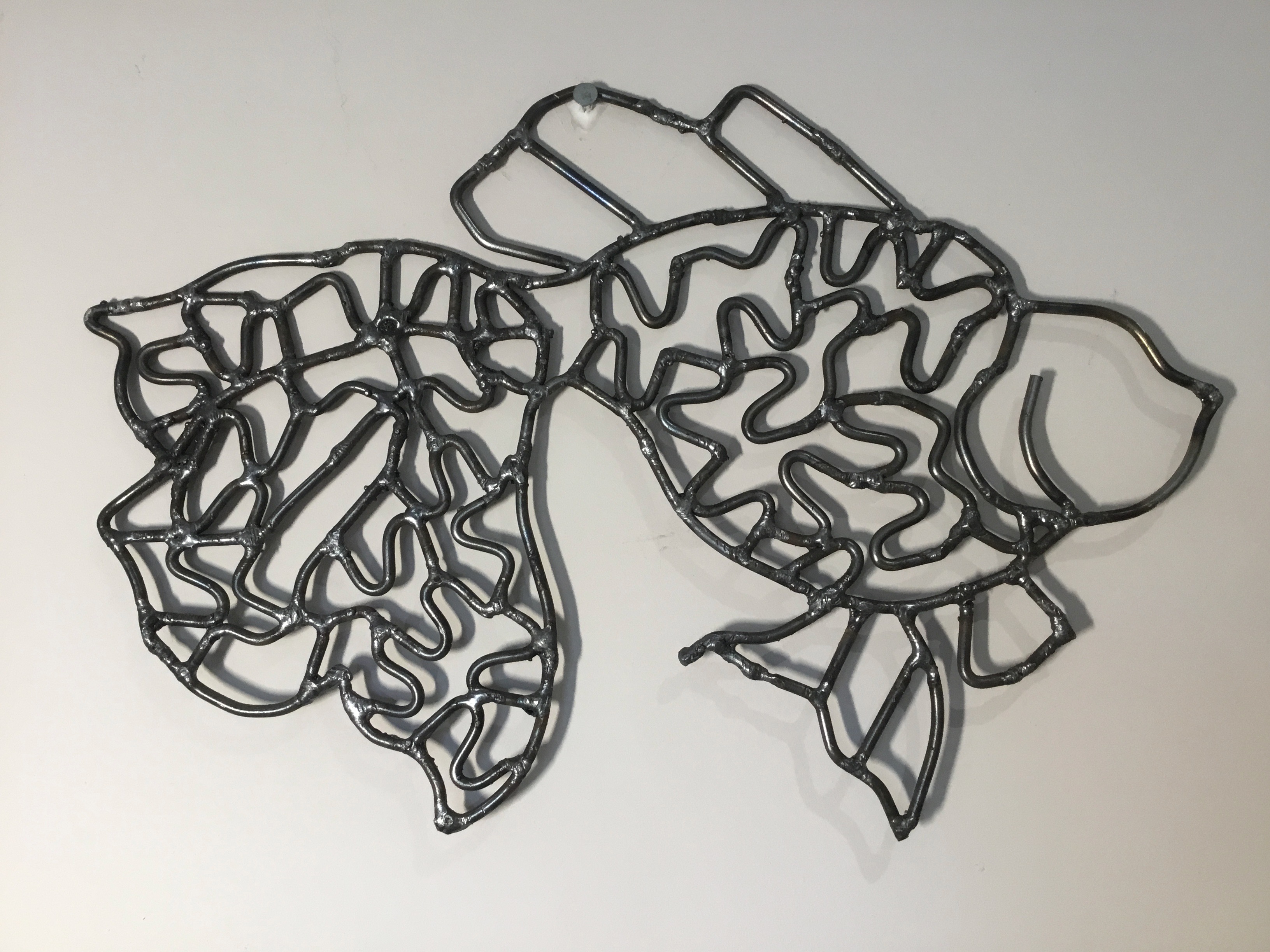 Fantail Goldfish Steel Wire Sculpture