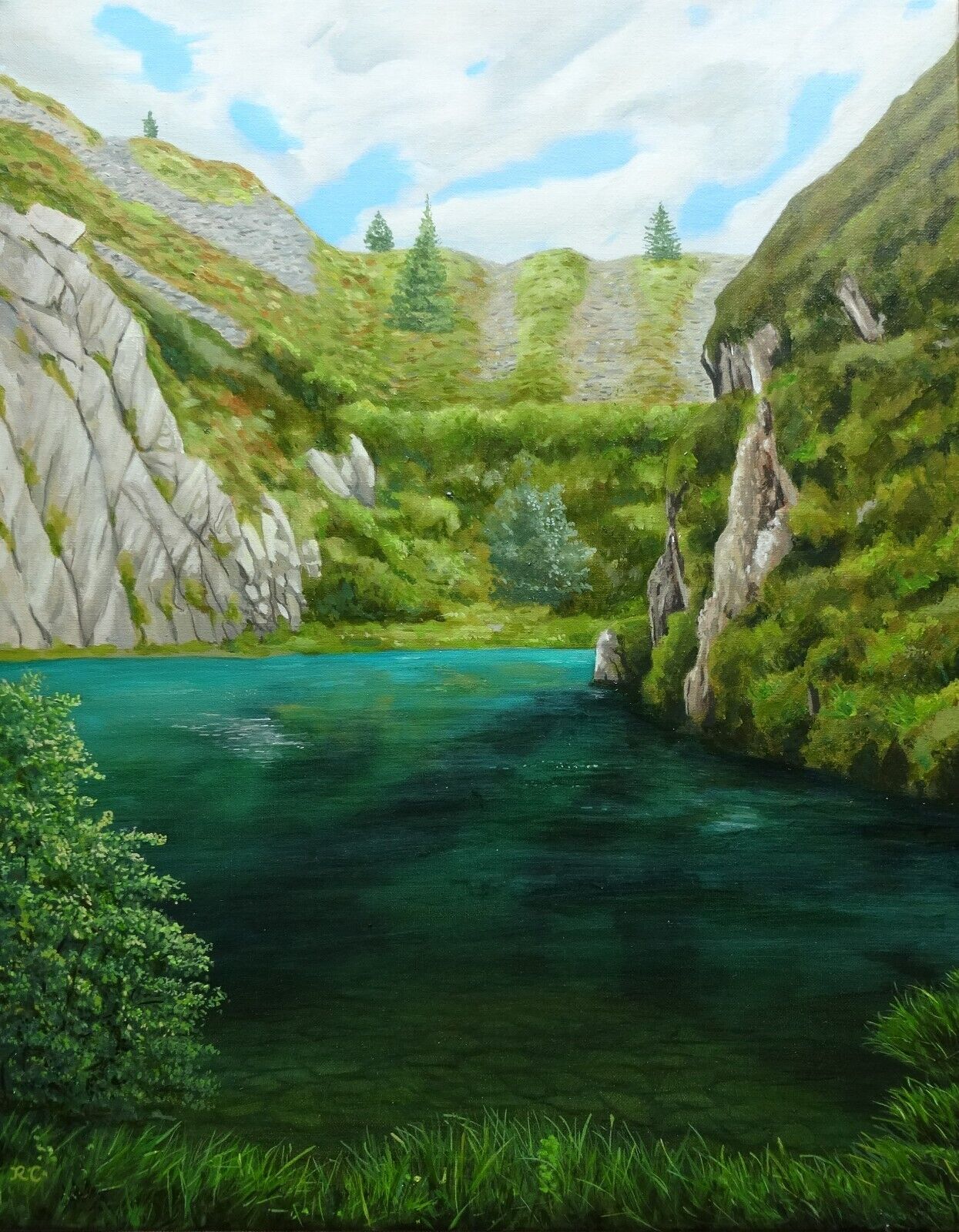 The Secret Lagoon.The old quarry Rosebush Pembrokeshire.