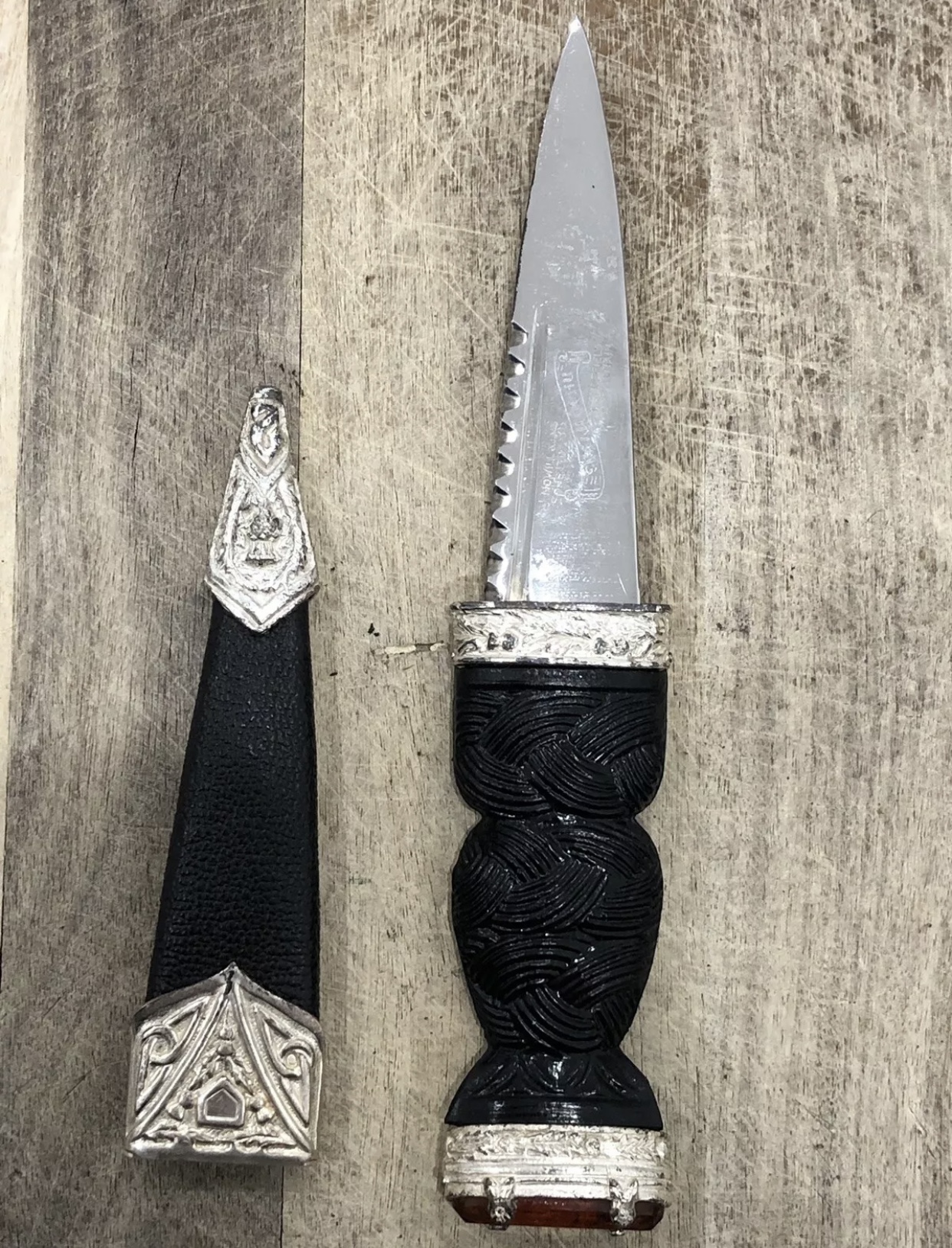 Vintage J. Nowill & Sons Scottish Skean Dhu Knife Dagger Stone at Hilt ...
