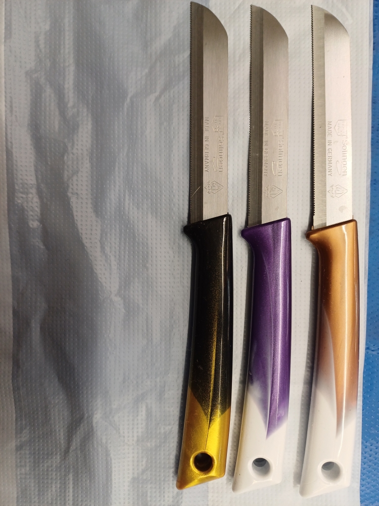 German Solingen serrated kitchen knives