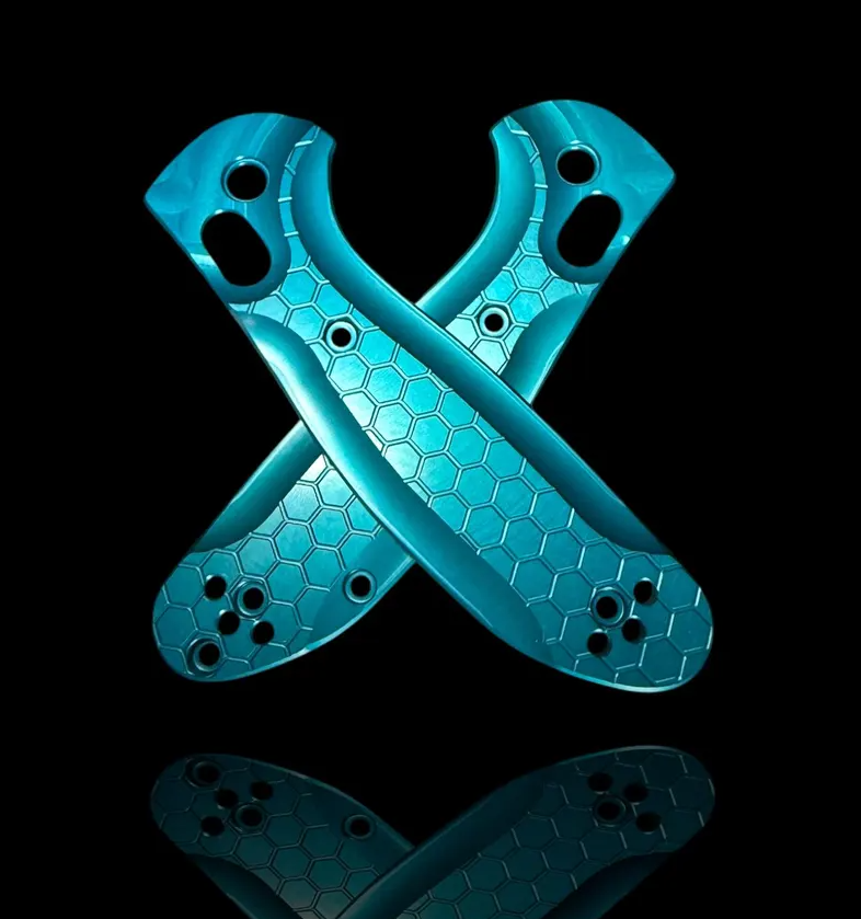 Billet Aluminum, Turquoise Teal, Benchmade Mini Griptilian Tritilian ...