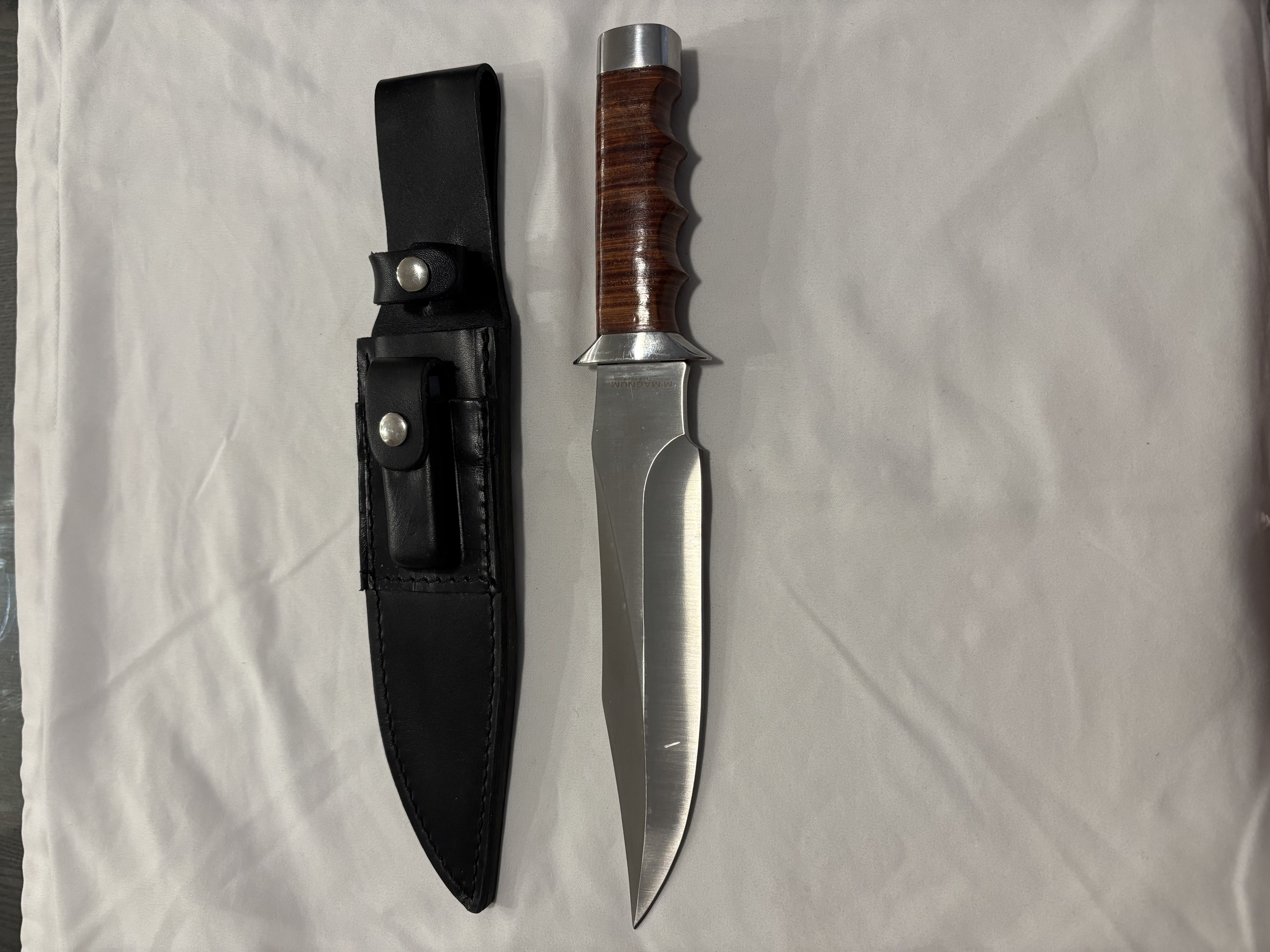 Boker Magnum Giant Bowie Fixed Blade Knife (8.125" Satin Plain) 02MB565