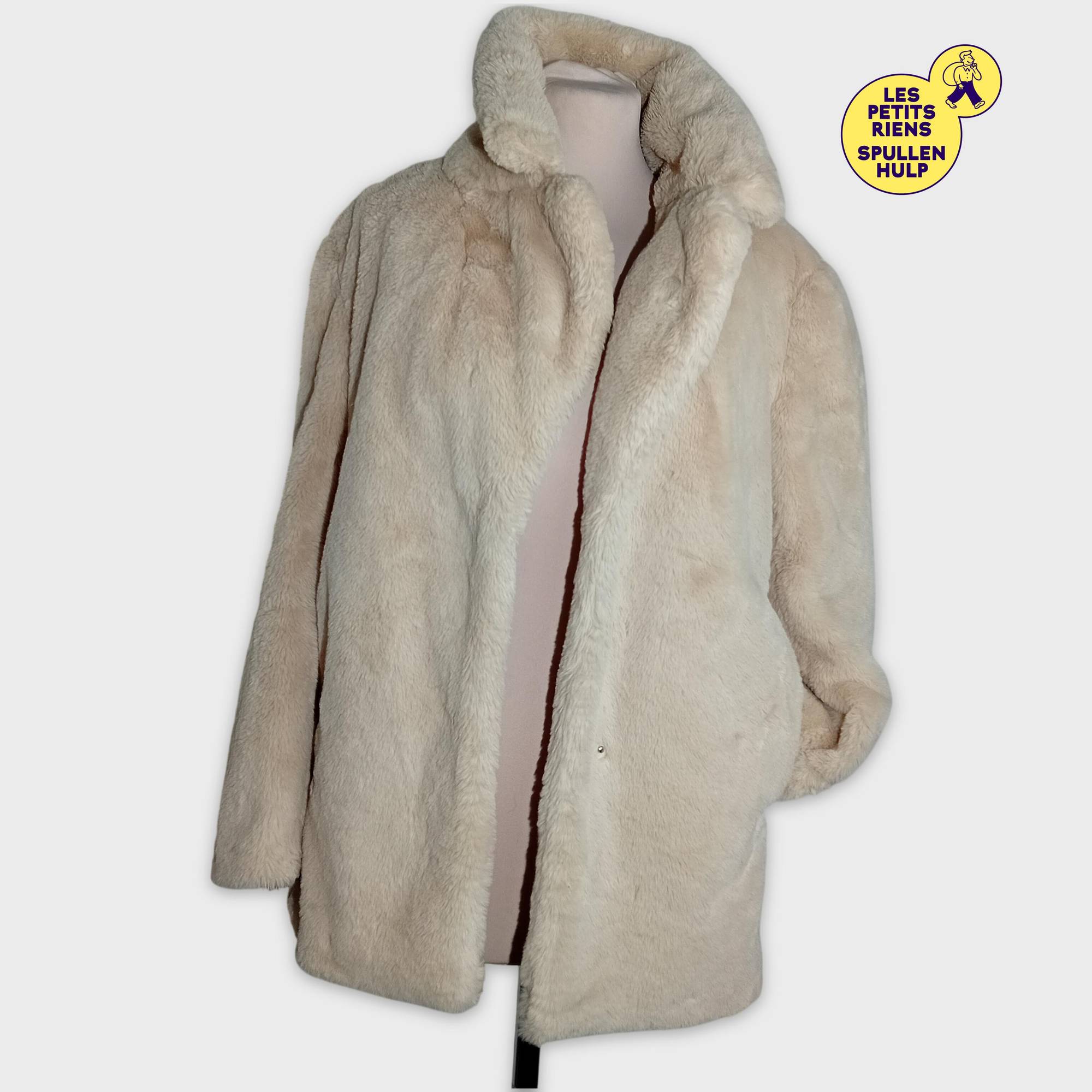 Veste Fausse Fourrure Beige H&m Divided Xs / 34 / 6